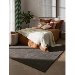 benuta Pure Wollteppich Vera Dunkelgrau 120x170 cm - Naturfaserteppich aus Wolle