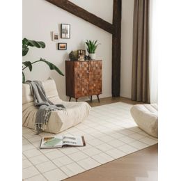 benuta Pure Wollteppich Gyda Cream 160x230 cm - Naturfaserteppich aus Wolle