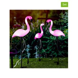 Profigarden 3er-Set: LED-Solar-Gartenstecker in Pink - (H)52 cm - 18% | Aussenbeleuchtung