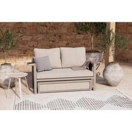 Ambia Garden Loungegarnitur, Braun, Beige, Metall, Kunststoff, Textil, 2-teilig, F&uuml;llung: Schaumstoff,Polyester, einzeln stellbar, 155x65x74 cm, gastro- und objekttauglich, Loungem&ouml;bel, Gartenlounge-Sets