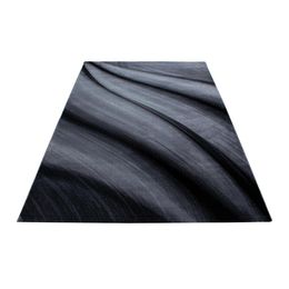 Ayyildiz Webteppich Miami, Schwarz, Textil, Wellen, rechteckig, 160x230 cm, Oeko-Tex&reg; Standard 100, f&uuml;r Fu&szlig;bodenheizung geeignet, schmutzabweisend, Hausstauballergiker lichtunempfindlich, antistatisch, pflegeleicht, strapazierf&auml;hig, leicht zusammenrollbar, Teppiche & B&ouml;den, Teppiche, Moderne Teppiche