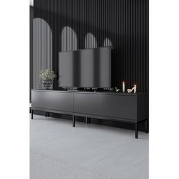 Evila TV-Regal "Lord" in Anthrazit/ Schwarz - (B)180 x (H)47 x (T)30 cm - 72% | Regale