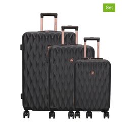 Charm 3tlg. Hardcase-Trolleyset in Schwarz - (B)33 x (H)55 x (T)22 cm - 69% | Damen-koffer-reisegepaeck