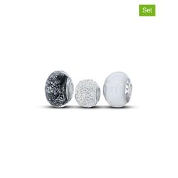CHARM'S 3er-Set: Silber-Beads mit Muranoglas und Edelsteinen - 68% | Schmuck