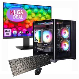 GAMEMAX PC-Komplettsystem &raquo;MegaDeal Infinity Mini BK 2614 Ryzen 5 5500 RTX 5050 32GB DDR4 1TB SSD&laquo; 24 &prime;&prime; AMD Ryzen 5 GeForce RTX 5050 32 GB RAM 1.000 