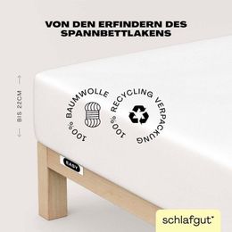 Schlafgut Spannbettlaken &raquo;EASY JERSEY Bettlaken, 150 g/m&sup2;, 100% Baumwolle, Spannbetttuch&laquo; Spannbettlaken bis 22 cm H&ouml;he, b&uuml;gelfrei, pflegeleicht, perfekter Sitz