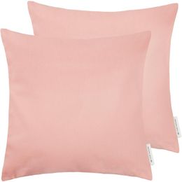 Tom Tailor HOME Dekokissen &raquo;Dove&laquo; unifarben, Kissenh&uuml;llen ohne F&uuml;llung, 2er Pack rosa Baumwolle