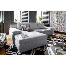 Home Affaire Ecksofa &raquo;Labene L-Form&laquo; wahlweise mit Bettfunktion und Bettkasten, auch als XXL-Variante silber Struktur fein (95% Polyester, 5% Polyamid