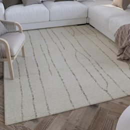 Wecon Home Wollteppich &raquo;Hamptons THIRTYNINE&laquo; rechteckig 10 mm H&ouml;he L&auml;ufer, Schurwolle, Kurzflor, Wohnzimmer, Schlafzimmer, elegant, Linie beige 