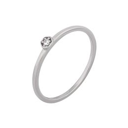 CAI Ca&iuml; Damen CA&Iuml; Fingerring &raquo;925/- Sterling Silber rhodiniert Hexagon mit Zirkonia Stacking&laquo; wei&szlig;