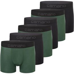 Camano Herren Boxershorts &raquo;comfort&laquo; 6er Pack, mit Stretch-Logobund grau S