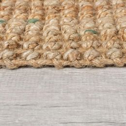 FLAIR RUGS Teppich &raquo;Jute Boucle&laquo; rechteckig 7 mm H&ouml;he aus 100% Jute, mit Fransen, aus Naturfasern bunt Jute