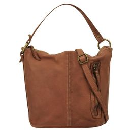 CLUTY Damen Umh&auml;ngetasche echt Leder, Made in Italy braun