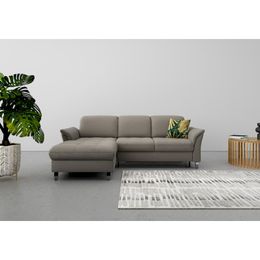 Sit & More sit&more Ecksofa &raquo;Maggiore L-Form&laquo; wahlweise mit Kopfteilverstellung, Bettfunktion und Bettkasten braun 95% Polyester, 5% Polyamid