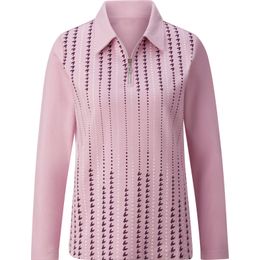 CR&Eacute;ATION L Damen Poloshirt in Interlock-Qualit&auml;t ros&eacute;-bedruckt Gr&ouml;&szlig;e 38