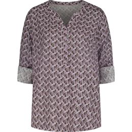 CR&Eacute;ATION L Damen Druckbluse aus Viskose in ECOVERO-Qualit&auml;t mauve-dunkeltaupe-bedruckt Gr&ouml;&szlig;e 40