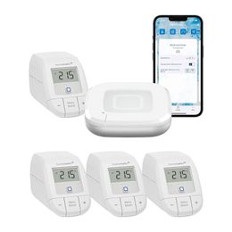 homematic IP Heizk&ouml;rperthermostat &raquo;Starter Bundle Heizen Basic f&uuml;r 4 Heizk&ouml;rper&laquo; Kunststoff Kompaktes Design f&uuml;r eine flexible Platzierung