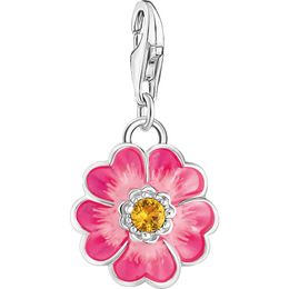 Thomas Sabo Damen Thomas Sabo Charm-Einh&auml;nger &raquo;Charm Flower&laquo; mit Zirkonia (synth.) oder Glas-Keramik Stein bunt