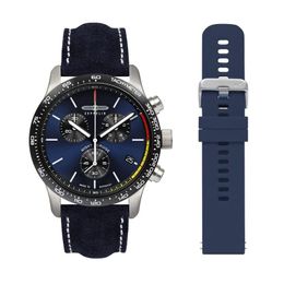 Zeppelin Herren Zeppelin Chronograph &raquo;Night Cruise&laquo; Quarzuhr, Armbanduhr, Herrenuhr, Made in Germany, Lederarmband blau