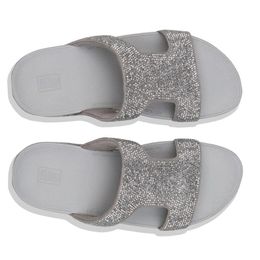fitflop Damen Pantolette &raquo;MARLI&laquo; Sommerschuh, Strandschuh, Sandale, Flats mit Glitzer-Details silber 41