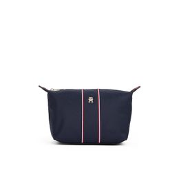 Tommy Hilfiger Damen Kosmetiktasche &raquo;TH ICON WASHBAG NYLON CORP&laquo;, Reise, Unisex Kulturbeutel mit Kontrastbes&auml;tzen in Tommy Farben blau