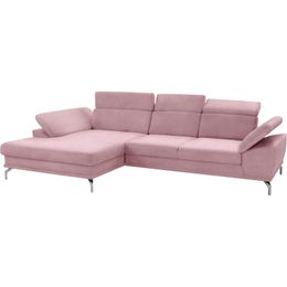 Sit & More sit&more Ecksofa &raquo;Scorpio L-Form&laquo; inklusive Sitztiefenverstellung, wahlweise mit Kopfverstellung rosa