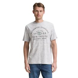 Tom Tailor Herren Tom Tailor T-Shirt mit Logo Print wei&szlig; S
