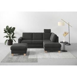 Home Affaire Ecksofa &raquo;Summer L-Form&laquo; mit Ottomane, wahlweise mit Bettfunktion und Bettkasten, Cord-Bezug grau 95% Polyester, 5% Polyamid