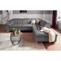 Sit & More sit&more Ecksofa &raquo;Santo L-Form&laquo; mit Federkern, wahlweise mit Bettfunktion und Stauraum grau