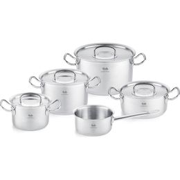 Fissler Topf-Set &raquo;Original-Profi Collection Retro&laquo; Set, 3 Kocht&ouml;pfe,1 Bratentopf, 1 Stielkasserolle, 4 Metalldeckel, 9 Stk. tlg. Edelstahl 18/10 silber