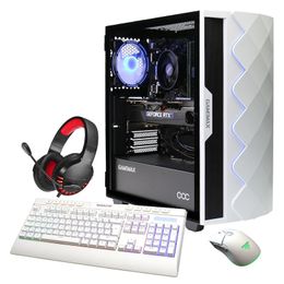 GAMEMAX Gaming-PC &raquo;Diamond WT 7395&laquo; Windows 11 wei&szlig; WLAN AC, ARGB-Beleuchtung Front, 1 x PS/2, 4 x USB 2.0, 2 x USB 3.2 Gen 1, 1 x RJ-45 port, 3 x 