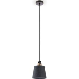 Paco Home Pendelleuchte &raquo;MARTA&laquo; E27 Wohnzimmer Stoffschirm Esszimmer E27 Industrial Design Kabel 1,5m schwarz