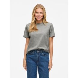 Vila Damen Kurzarmshirt &raquo;VINORA S/S T-SHIRT - NOOS&laquo; Baumwollmischung, regular fit grau XS