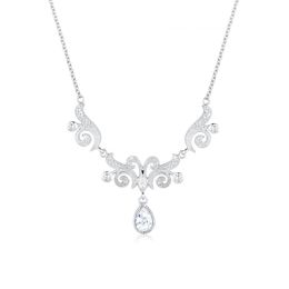 Elli Premium Damen Collierkettchen &raquo;Ornament Zirkonia Wei&szlig; 925 Sterling Silber&laquo; wei&szlig;