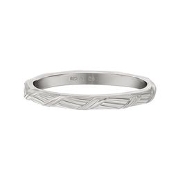 CAI Ca&iuml; Damen CA&Iuml; Fingerring &raquo;925 Silber rhodiniert Flechtoptik Stacking&laquo; wei&szlig;