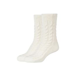 Camano Damen Socken &raquo;warm & cozy&laquo; 2 Paar, 2 Paar tlg. mit Zopfmuster, Rippenb&uuml;ndchen 39-42