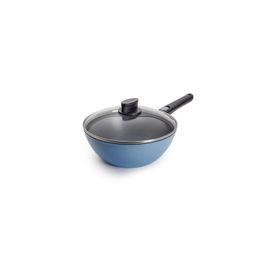WOLL MADE IN GERMANY Wok &raquo;Ecolour &Oslash; 24 cm inkl. Deckel&laquo; Aluminiumguss Set, 2 tlg. abnehmbarer Stiel