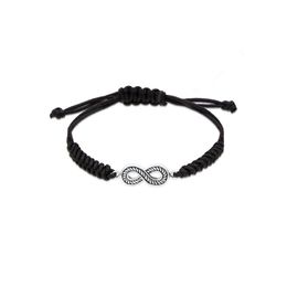 Kuzzoi Herren Armband &raquo;Herren mit Infinity Symbol Oxidiert 925 Silber&laquo; schwarz
