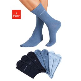 John Devin Herren Basicsocken Packung, 7 Stk. tlg. f&uuml;r jeden Tag blau 47-48