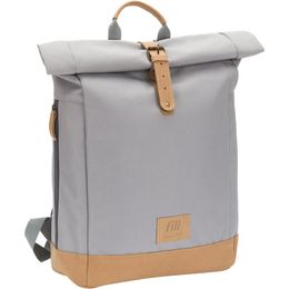 fillikid Wickelrucksack &raquo;Rolltop Berlin grau&laquo; Reflektoren inkl. Wickeltunterlage grau Wickelrucksack