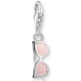 Thomas Sabo Damen Thomas Sabo Charm-Einh&auml;nger &raquo;Sonnenbrille mit Steinen Silber&laquo; mit Zirkonia (synth.) rosa