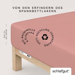 Schlafgut Spannbettlaken &raquo;PURE Bio-Baumwolle mit Elasthan, 170 g/m&sup2;, Bettlaken, Spannbetttuch&laquo; PREMIUM Laken f&uuml;r Matratzen bis 30cm H&ouml;he, dehnbar blickdicht, 