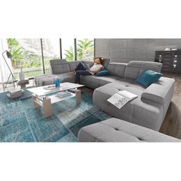 Sit & More sit&more Wohnlandschaft &raquo;Mistral U-Form&laquo; wahlweise mit Bettfunktion, inklusive Kopfteilverstellung grau Struktur ( 100% Polyester)