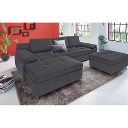 Home Affaire Ecksofa &raquo;Labene L-Form&laquo; wahlweise mit Bettfunktion und Bettkasten, auch als XXL-Variante grau Struktur fein (95% Polyester, 5% Polyamid);