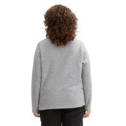 Tom Tailor Plus Damen Tom Tailor PLUS Fleecepullover, mit U-Boot-Auschnitt grau 44