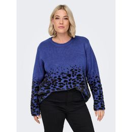 Only Carmakoma Damen Only CARMAKOMA Rundhalspullover &raquo;CARANNI LS O-NECK JQ KNT&laquo; blau M