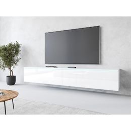 Home Affaire Lowboard &raquo;LOWBOARD VERA, wahlweise mit oder ohne Beleuchtung&laquo; Modernes griffloses TV-Board, 180 cm TV-Schrank, stehend und h&auml;ngend wei&szlig;