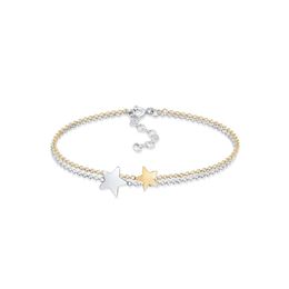 Elli Damen Armband &raquo;Stern Astro Layer Bi-Color 925 Sterling Silber vergoldet&laquo; silber