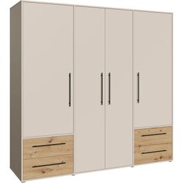 FORTE Kleiderschrank &raquo;Mokkaris, OTTOs Choice, TOPSELLER! 3 oder 4 T&uuml;ren, zeitloses Design&laquo; B/H/T ca. 145x200x59cm oder 206x200x59cm beige