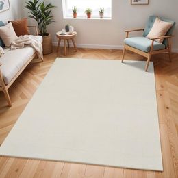 Teppich &raquo;INCHON&laquo; rechteckig 14 mm H&ouml;he Skandi Design, Modern Boho Kurzflor Wohnzimmerteppich, Schlafzimmer beige Kunstfaser